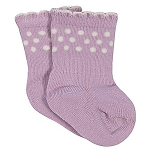 Grow by Gerber Baby Girl's 6-Pack Wiggle Proof Socks Sockshosiery, Pink/Ivory/Grey, 12 Months