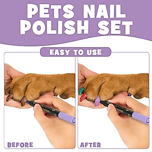 Dog Nail Polish Pen, 14 Colors Pet Nail Polish Set to DIY Beautiful Dog Nails Ideas, Creative Dog Accessories Nail Polish Pens Quick Dry & Easy to Use (A)