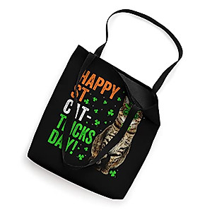 Happy St Cat Tricks Day Shamrock Irish Saint Patrick's Day Tote Bag