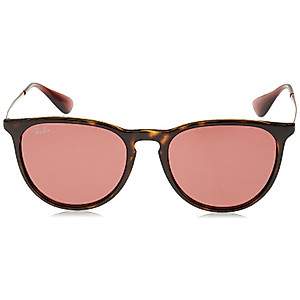 Ray-Ban RB4171 Erika Round Sunglasses, Havana/Dark Violet, 54 mm