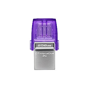 Kingston DataTraveler microDuo 3C 256GB USB-C & USB-A Flash Drive | Speeds up to 200 MB/s | USB 3.2 Gen 1 | Duo Connector | DTDUO3CG3/256GB
