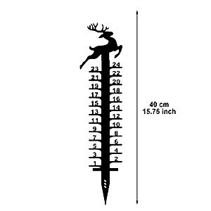 Torpedo Level Magnetic 6 Inches Gift 24cm Snowflake Snow Measuring Instrument Snowmobile Snow Measuring Instrument Metal Snow Measuring Ruler Outdoor Garden Ornament Gas Level (Black, One Size)