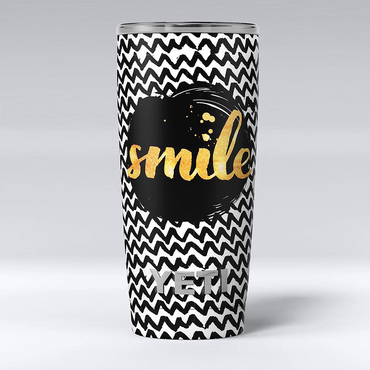Design Skinz Smile Sketch on Foil - Skin Decal Vinyl Wrap Kit Compatible with The Yeti Rambler Cooler Tumbler Cups