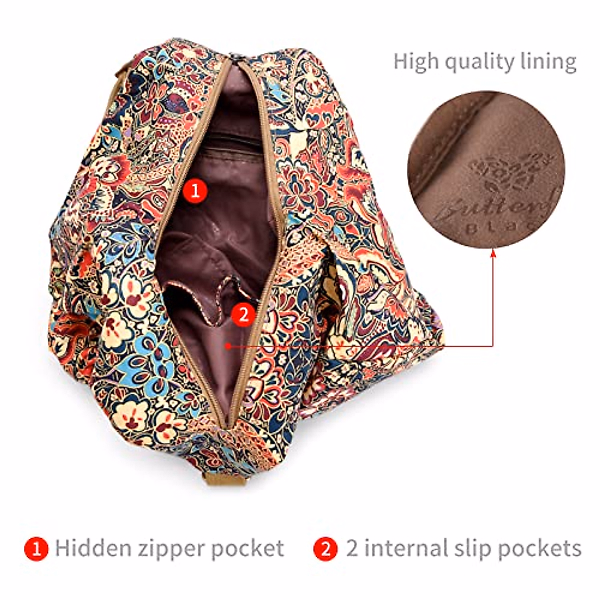 Black Butterfly Premium Backpack for Women, Bohemia Style Casual Daypack Backpack, Fashion, Light and Small (01-yellow)