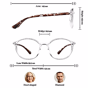 ZENNI Blue Light Blocking Glasses for Women Men Clear Round Frame Relieve Digital Screen Eye Strain TR90 Light Eyewear