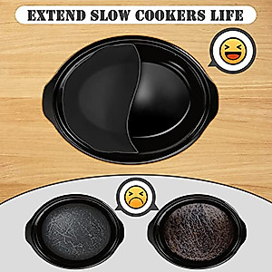 Silicone Slow Cooker Liner Divider Insert, 6QT BPA Free, Reusable, Leakproof Crock Pot Liners Fit For Crockpot & Hamilton, Dishwasher Safe Silicone Cooker Liners, Crock Pockets Slow Cooker Divider