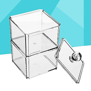 Anneome Makeup Storage Organizer Box 1 PC Double Container Transparency Layers Storage Acrylic Food Organizer Cover Tea Sorting Kitchen Bag with Clear Organizer Box