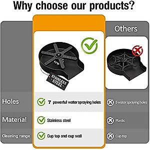 Havin Stainless Steel Wine Glass Rinser for Kitchen Sinks, Bar, Baby Bottles Cleaning, Bar Glass Sprayer, Kitchen Sink Accessories (Matte Black)