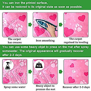 Area Rugs for Living Room Rug Mat,Hearts Paw Dog Pink,Decor Bedroom Rug Floor Carpet Home Soft Area Rug