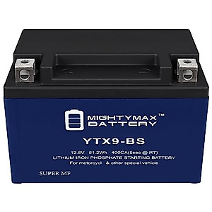 Mighty Max Battery YTX9-BS Lithium Battery Replaces Duralast Motorcycle PowerSport