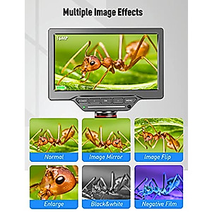 Dcorn 7" HDMI LCD Digital Microscope,1300X Coin Microscope for Adults,16MP Micro Soldering Video Microscope with LED Lights Touch Control, Windows/Mac OS/TV Compatible