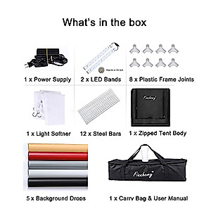 Finnhomy 24x24 Photo Box Professional Portable Photo Studio Photo Light Studio Photo Tent Light Box Table Top Photography Shooting Tent Box Lighting Kit