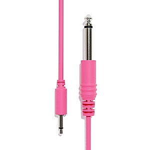 ExcelValley - 1-Pack - Mono Patch Cables - TS 3.5mm 1/8" to 6.35mm 1/4" [Pink | 60 cm - 23.62"]