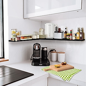 SHATGYI 31.5in Floating Shelves, Wall Mounted Floating Shelves Storage Rack for Bathroom, Living Room, Bedroom and Kitchen, (Set of 2, 31.5" L x 7.9" W x 1.2" H), Black