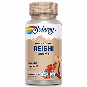 SOLARAY Reishi Mushroom 600mg | Healthy Immune, Cardiovascular & Brain Function Support | Energy & Mood Supplement | Lab Verified | 100 VegCaps