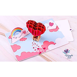 Wonder3D Pop Up Card for Valentines Day Pop Up Card, Valentines Day 3D Card, Happy Birthday, Happy Anniversary, Thank You, Get Well, Thinking of you, Anniversary card for her