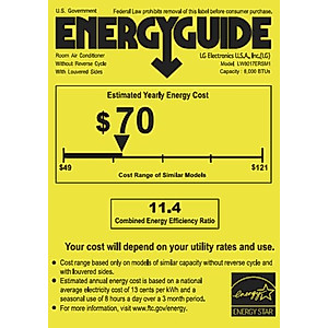 LG 8000 BTU Window Air Conditioners 2023 New Remote Control WiFi Enabled App Ultra-Quite Washable Filter Cools 340 Sq. Ft for Small & Medium Room AC Unit Easy Install White LW8017ERSM1