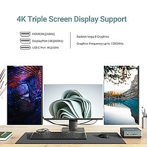 MINISFORUM DeskMini UM350 Mini PC AMD Ryzen 5 3550H DDR4 16GB RAM + 512GB NVMe SSD Desktop Computer, HDMI/DP/USB-C 4K@60Hz Triple Screen Support, 2.5G LAN, Radeon Vega 8 Graphics Mini Computer