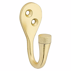 National Hardware N337-911 Powell Knurled Hook, 2-5/8", Brushed Gold