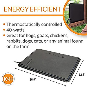 K&H PET PRODUCTS Thermo-Farm Animal Heated Mat Black Small 12.5 X 18.5 Inches