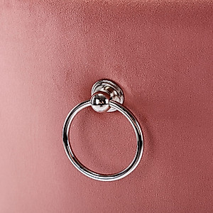 Set of 2 Dining Chairs Modern for Living Room Kitchen Accent Side Chair Solid Wood Legs Velvet Padded Cushion Seat and Back (Peach)