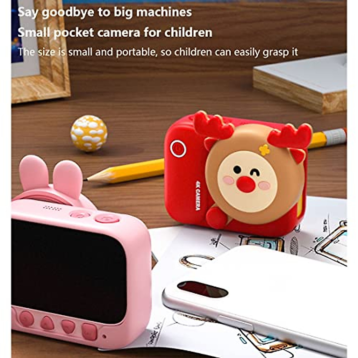 LINXHE Kids Camera - Digital Children Camera 48M 1080P Video Camera Toddler Boys Girl, 2.4 inch HD Screen Toys Christmas Birthday Gifts for Boy Girl (Color : Red)