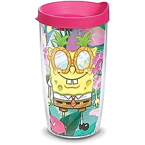Tervis Made in USA Double Walled Nickelodeon - SpongeBob SquarePants Insulated Tumbler Cup Keeps Drinks Cold & Hot, 16oz, Tropical