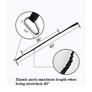 MOOCY Stretchable Kayak Paddle Leash Tether with D-Shape Carabiner Bungee Leash Strap 1ft for Kayaking Canoe SUP Board Paddles, Surfboard, Fishing Poles Rods