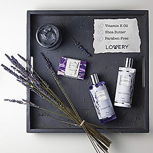 Birthday Gifts Jasmine Lavender Bath and Body Gift Set, Luxury Bath Essentials with Shea Butter - Home Spa Kit - Dead Sea Mud Mask, Shower Gel, Body Lotion & Handmade Soap in an Elegant Tin Box