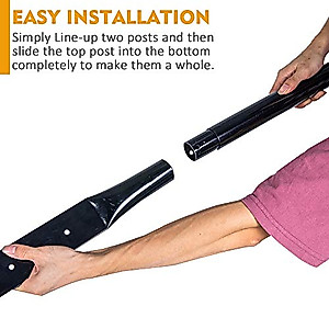 kdgarden Heavy Duty Cast Iron Sign Post and Base Kit - 12" DIA Stand with 48" Post and Bolts & Nuts for Hanging Signs, Portable Sign Holder for Parking and Recreational Use