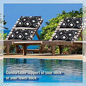 2 Pack Recliner Pillows for Head Chaise Lounge Head Resting Pillows Lounge Pillow Outdoor Lumbar Pillow for Recliner,Beach Chair,Office Chair Neck or Lumbar Attachment,Waterproof (Charming Style)