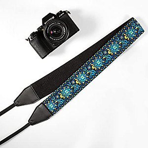 Dulphee Camera Strap, Jacquard Weave 2" Shoulder Neck Straps for All DSLR Cameras Men Women Photographers