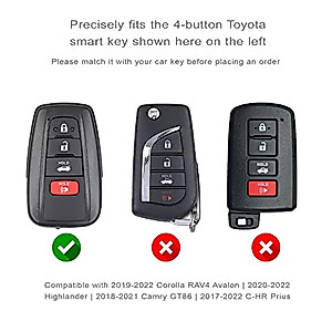 Autobase Silicone Key Fob Cover for Toyota Camry RAV4 Highlander Avalon C-HR Prius Corolla GT86 Smart Key | Car Accessory | Key Protection Case 2 Pcs (Black and Pink)