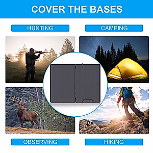 Camojojo Double Trail Camera Solar Panel 12V/1A 5.5V/1.5A Foldable Solar Charger Kit Waterproof IP66 with Build-in 3000mAH Rechargeable Lithium Polymer Battery Hunting Accessory