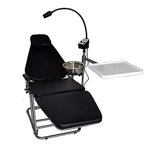SGOE Dental Portable Chair with LED Exam Light and Tray with Nylon Bag Color Black