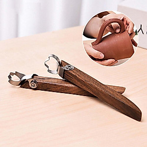 Wooden Handle Clay Pottery Tools Sculpture Scraper Loop Tool DIY Ceramics Craft