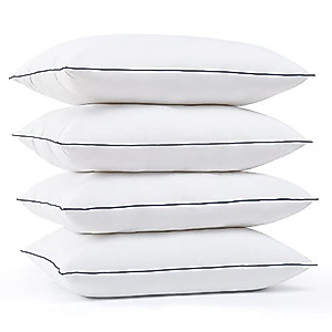 Homemate Bed Pillows for Sleeping - Standard Size(20"x26") Set of 4 Pillows Allergy Friendly Microfiber Shell Fluffy Down Alternative Filling Breathable Pillow Suitable Back Stomach or Side Sleepers