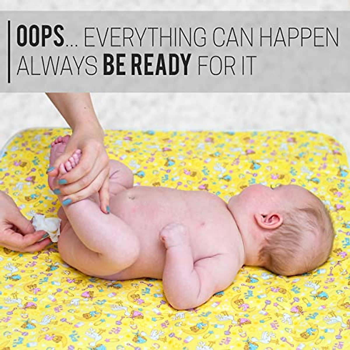 Portable Changing Pad - Large 31,5 x 25,5" Foldable Baby Changing Mat - Waterproof Wipable Travel Liners for Newborn Infant Todlers Kids - Change Diaper On The Go with Nappy Changer Mats