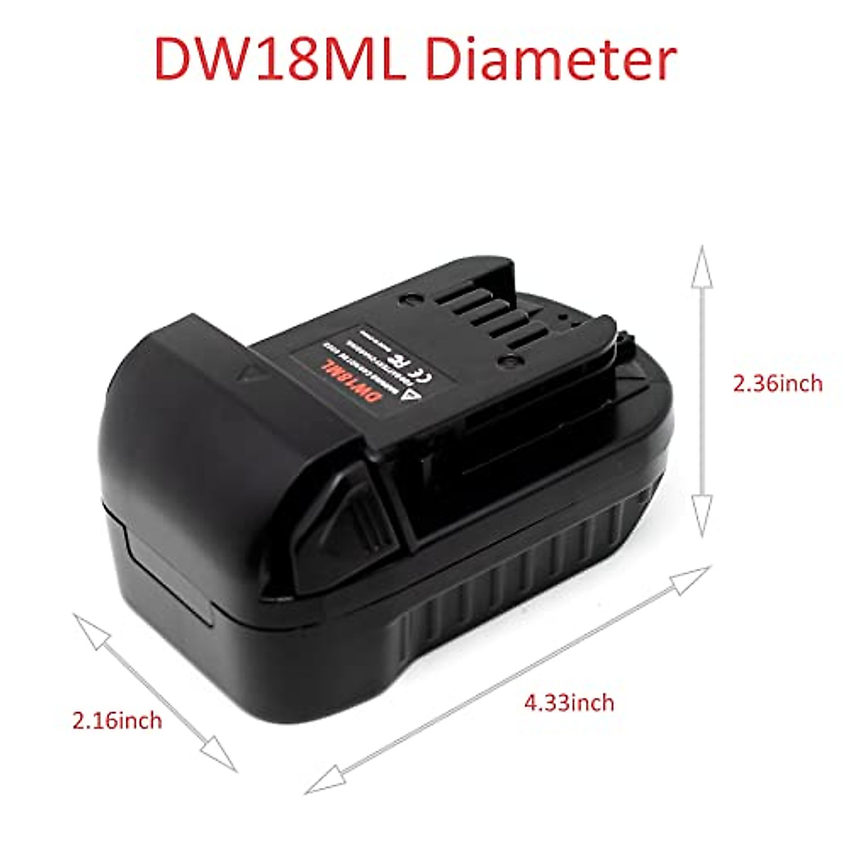 DW18ML Battery Adapter Convert Dewalt 20V Battery to Milwaukee 18V Battery, Compatible with All Milwakee 18V Tools (Battery not Included)
