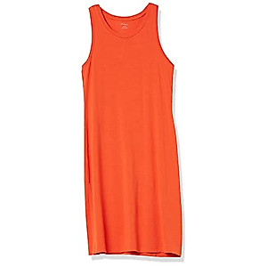 Amazon Essentials Women's Lightweight Jersey Slim-Fit Tank Mini Dress (Previously Daily Ritual), Rust Orange, Medium