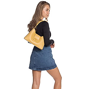 Like Dreams Womens Vintage Shoulder Bag Vegan Leather Crossbody Purse Adjustable Strap Turn Lock Fashion Handbag (Mustard)