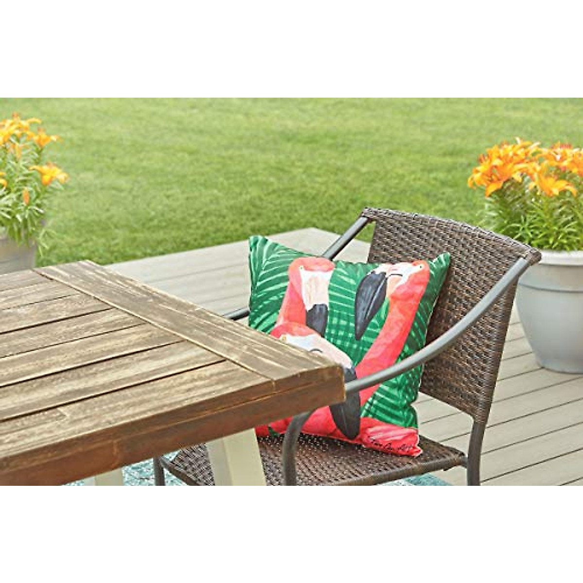 Home & Garden Pink Flamingo Indoor Outdoor Pillow Tropical Beach Premium Decor Decoration Accent Throw Pillow 18" x 18" Multi