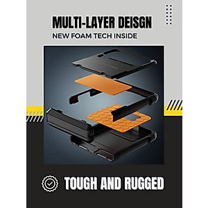 CaseBorne V Compatible with Samsung Galaxy Z Flip 4 Case/Flip 3 Case - Rugged Protective Case with Semi-Auto Hinger Cover, Full Body Multi-Layer Cover (Black)