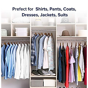 HOUSE DAY Premium Wooden Hangers High Grade Coat Hangers Wood Clothes Hangers Smooth Finish Wood Hangers for Closet Heavy Duty Hangers Suit Hangers for Clothes, Walnut, Jacket, Shirt, Tank Top, Dress