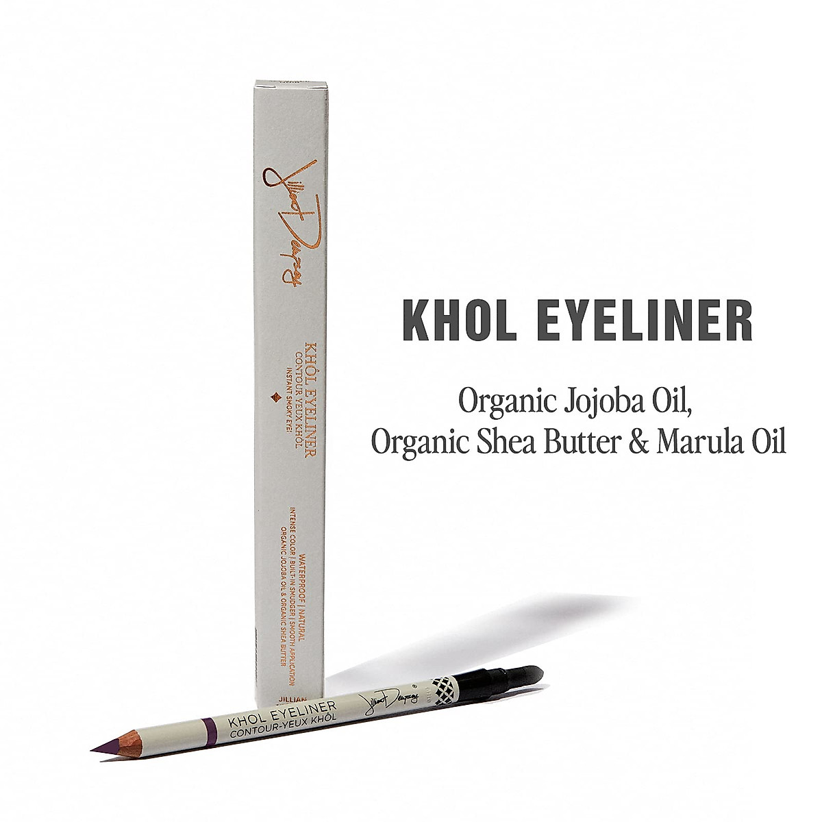 Jillian Dempsey Khôl Eyeliner | Waterproof Eyeliner Pencil with Built-in Smudger | Long-Lasting Intense Color I Deep Burgundy