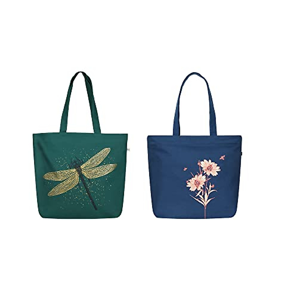 Canvas Tote Bag with Zipper, Eco-Friendly Large Travel Tote Bags for Women for Shopping, Work & Beach