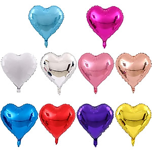 50pcs 5inch Small Star-shaped Helium Foil Balloons Wedding Birthday Party Backdrop Decor Air Inflatable Globos Child Gift Toy Supply Anniversary Graduation Party Decoration,Assorted Color (Heart)