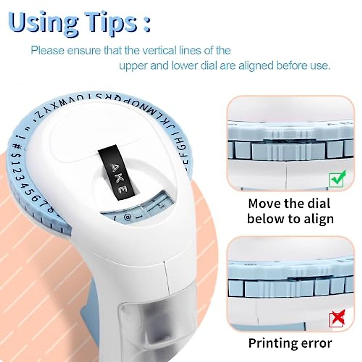 Aken Embossing Label Maker, Omega S Vintage Embossed Labeler, Old School Label Printer, A Protable Handheld Retro Label Maker with 10 Rolls 3D Embossing Label for Home Office DIY, Blue