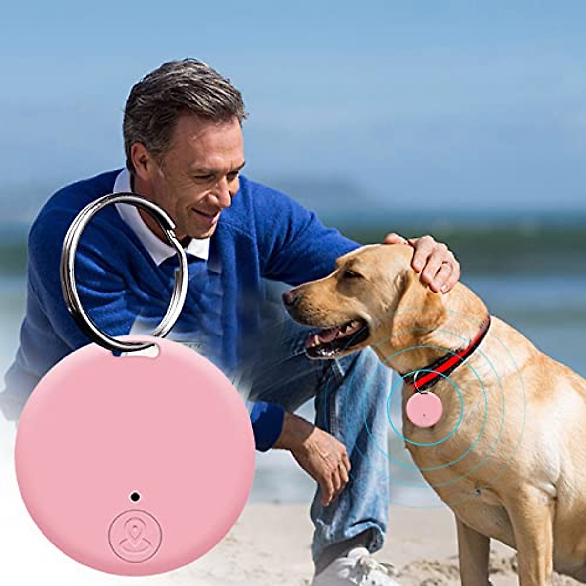 GPS Tracking Bluetooth 5.0 Mobile Key Tracking Smart an-ti Loss Device Waterproof Pet GPS Locator Bluetooth Tracer for Pet, Wallet, Bag, Black