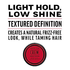 American Crew Men's Hair Cream Pomade, Like Styling Gel with Light Hold & Low Shine, 3 oz